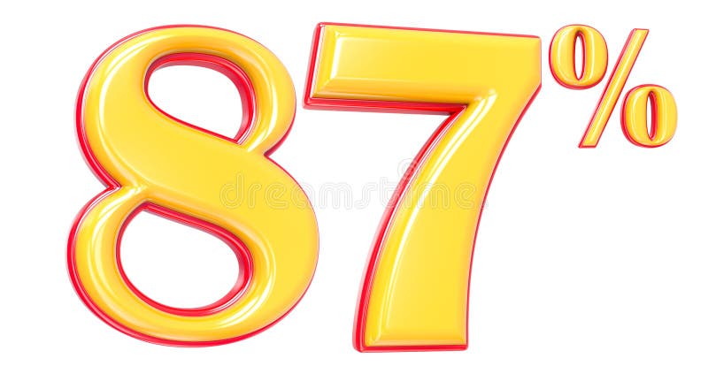 3D Render with White Background 87 Percent Stock Illustration ...