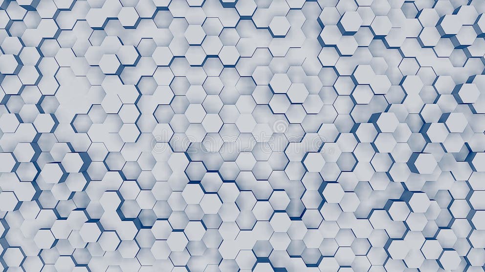 3D Render White Background Texture. Abstract Modern Hexagon Concept ...