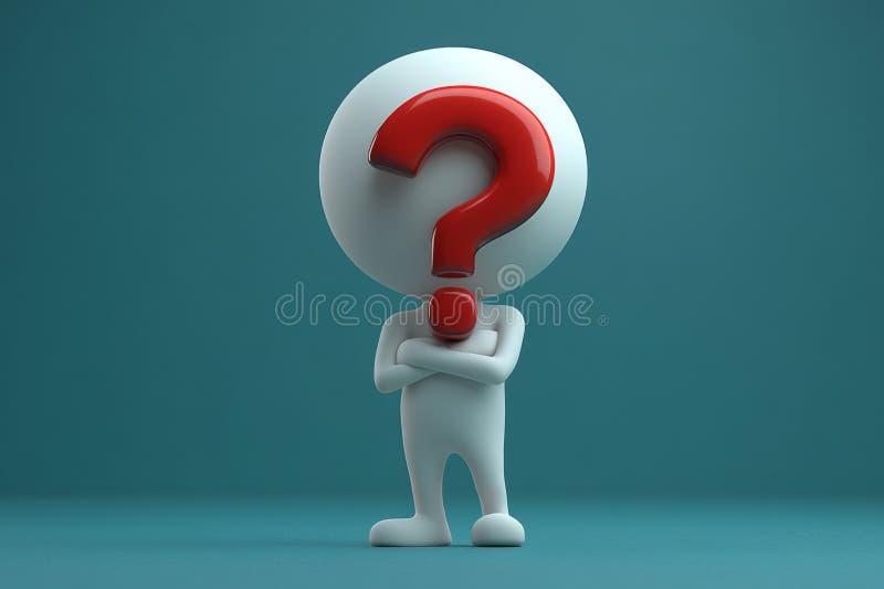 White Character Thinking with Red Question Mark instead of Face ...