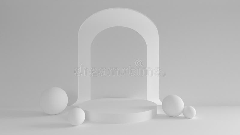 3D Render White Circle Podium for Premium Object Stock Illustration ...