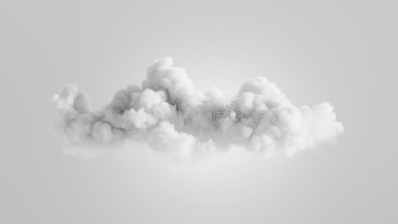 3d Render. White Cloud. Minimalist Wallpaper. Isolated Design Element ...