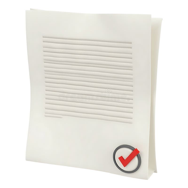 Completed Task Checklist Document White Background 3D Render Stock ...
