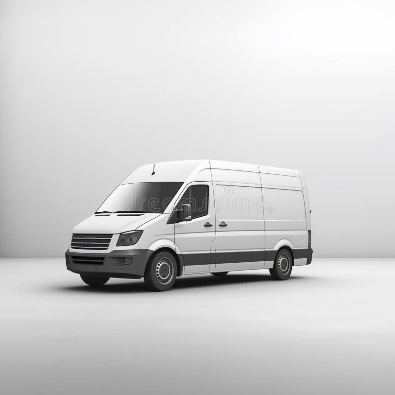 3D Render White Minivan and Vehicle Mockup Isolated on White Background ...