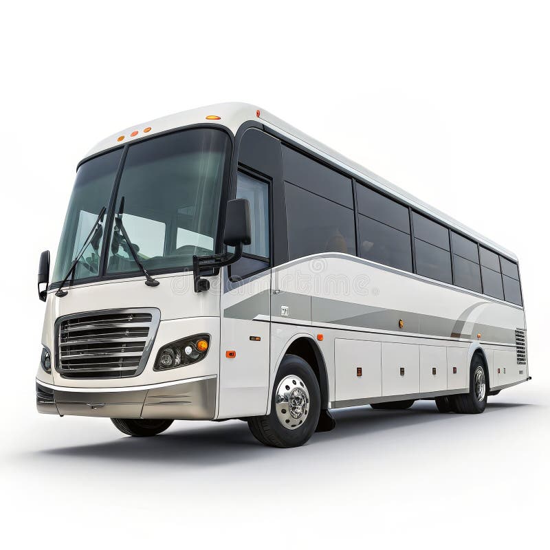 3D Render of White Motorcoach Bus Side View,Transportation, Travel Bus ...