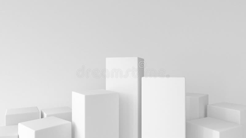 3D Render White Rectangle Podium on White Background for Premium Object ...