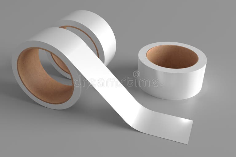 3d Render White Scotch Tape Template with Place for Design Stock ...
