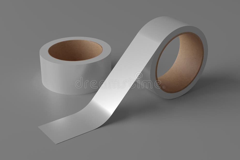 3d Render White Scotch Tape Template with Place for Design Stock ...