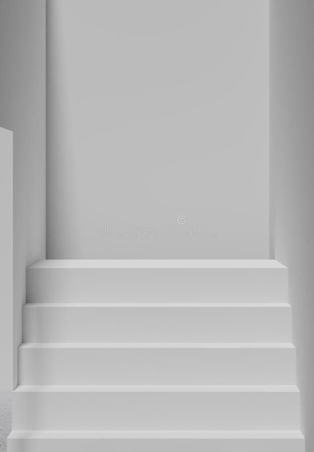 3d Render of White Stair in Side the Room Stock Illustration ...