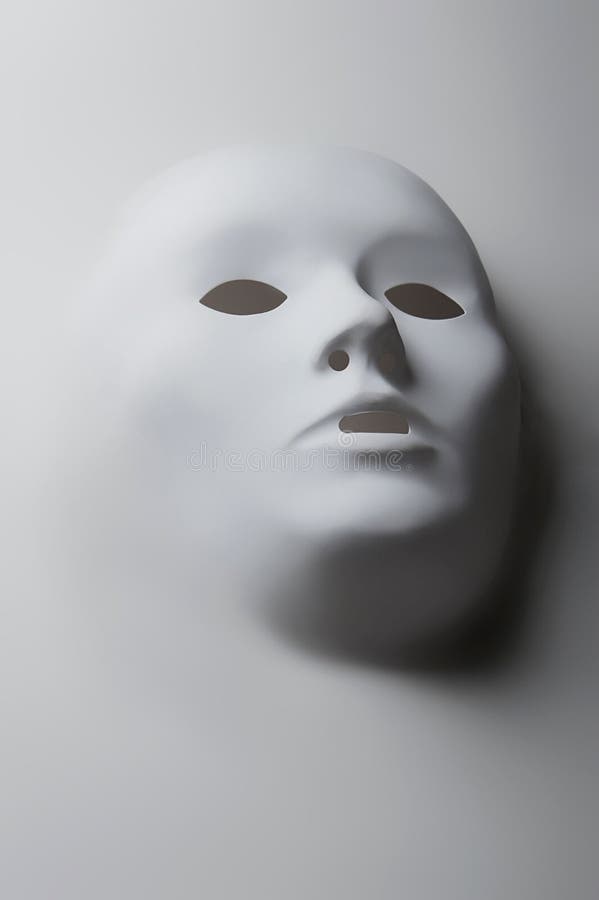 3D Render of a White Surface in the Shape of a Human Mask Stock Photo ...