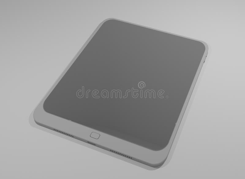 3d Render White Tablet Computer with Blank Black and White Screen ...