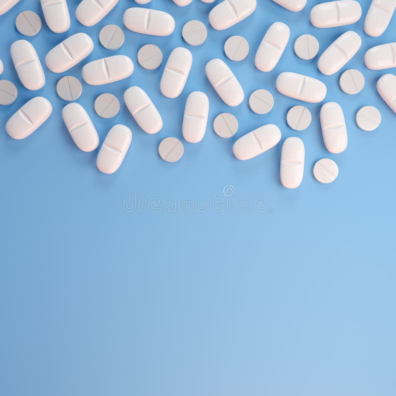 3d Render of White Tablets - Medicine Stock Illustration - Illustration ...