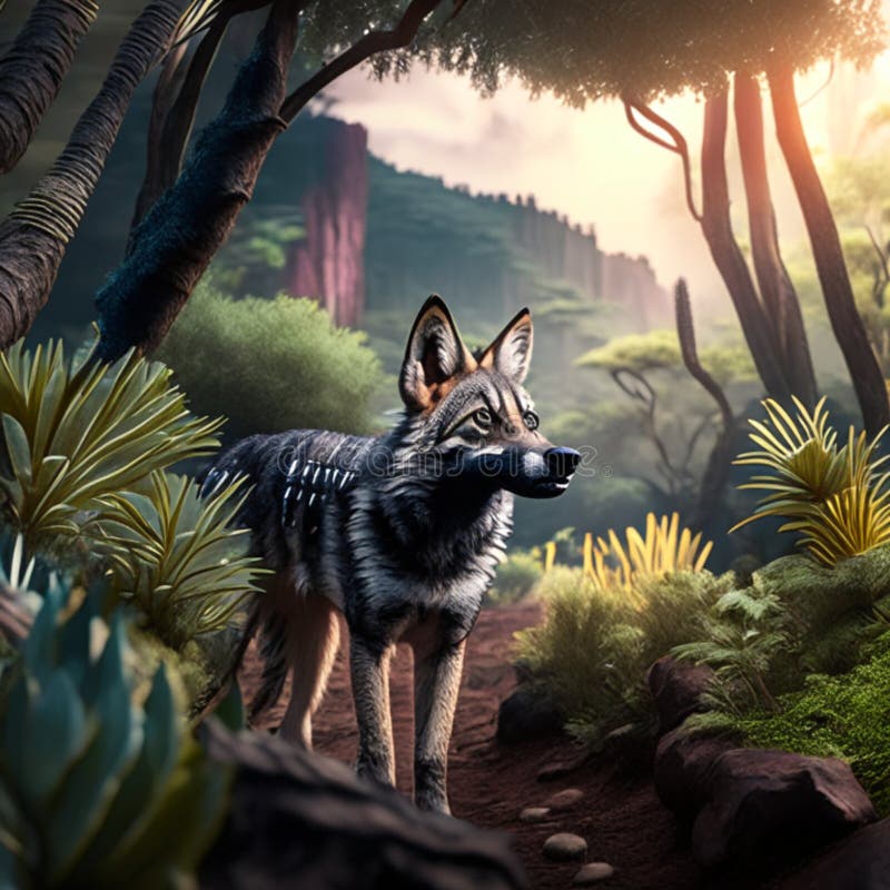 3d Render of Wolf in the Forest. 3d Illustration Stock Photo - Image of ...