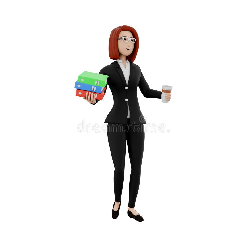 3d Render a Woman with Books. 3d Rendering Education Symbol Stock ...