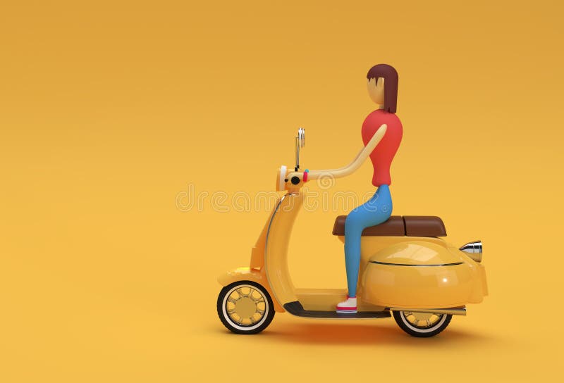 Side View Woman Riding Scooter Stock Illustrations – 113 Side View ...