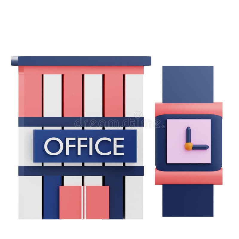 3d Render Work Hours Illustration Stock Illustration - Illustration of ...