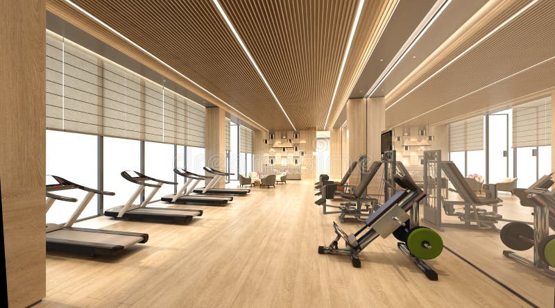 3d Render of Work Out Interior Stock Illustration - Illustration of ...