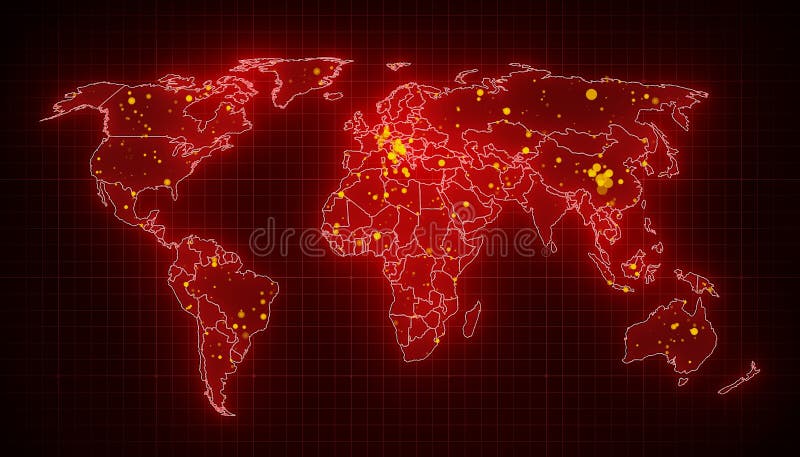 3d Render of a World Map Showing the Outbreak of the Coronavirus with ...