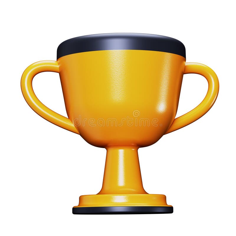 3d Render Yellow Golden Award Trophy Cup Stock Illustration ...
