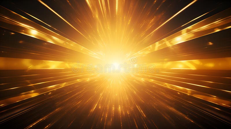 3D Render of Yellow Light Rays. Abstract Background Stock Illustration ...