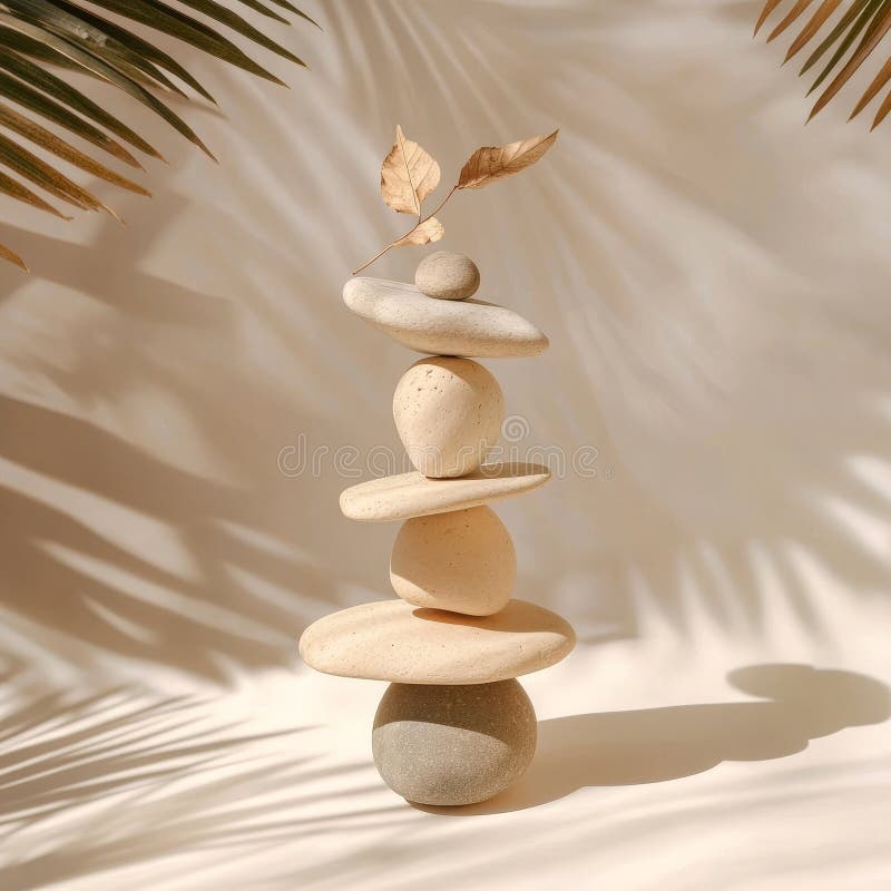 3d Render of Zen Stones Balancing on Top of Each Other Stock ...