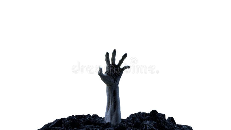 3d Render Zombie Hand Crawling Out of the Ground Stock Illustration ...