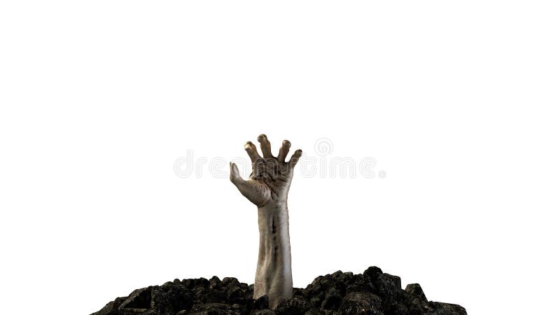 3d Render Zombie Hand Crawling Out of the Ground Stock Illustration ...
