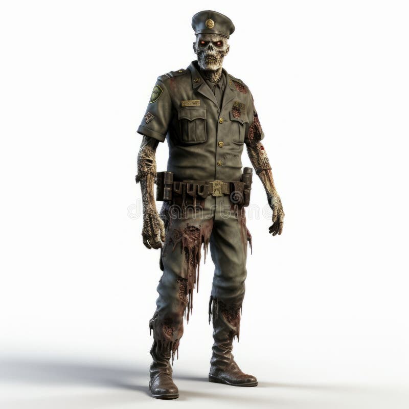 3d Render of Zombie Sergeant Major in Uniform Stock Illustration ...
