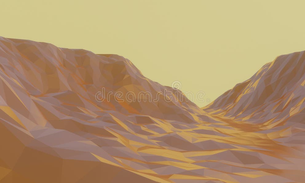 Low poly dried valley stock illustration. Illustration of creek - 205204274