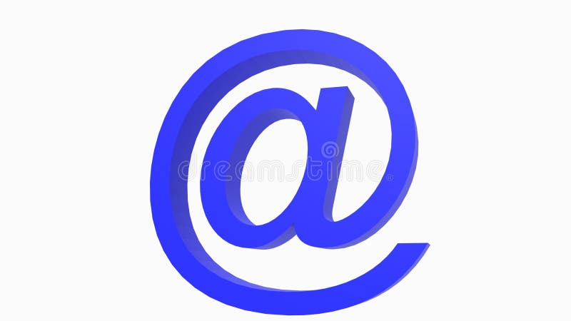 3D Floating Blue `at` Symbol Stock Illustration - Illustration of icon ...