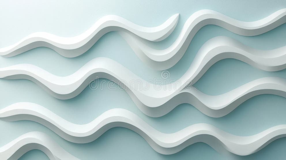 A 3D Rendered Abstract Background Featuring Wavy Blue and White ...