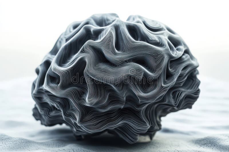 A 3D-rendered Abstract Brain-like Structure with Intricate Details and ...