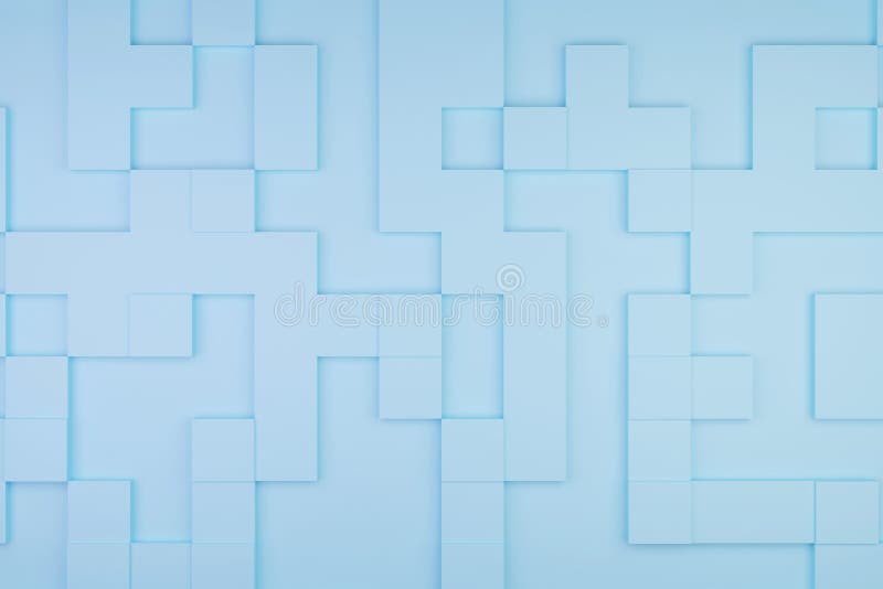 3d Rendered Abstract Cyan Blue Background with Square Shape Stock ...