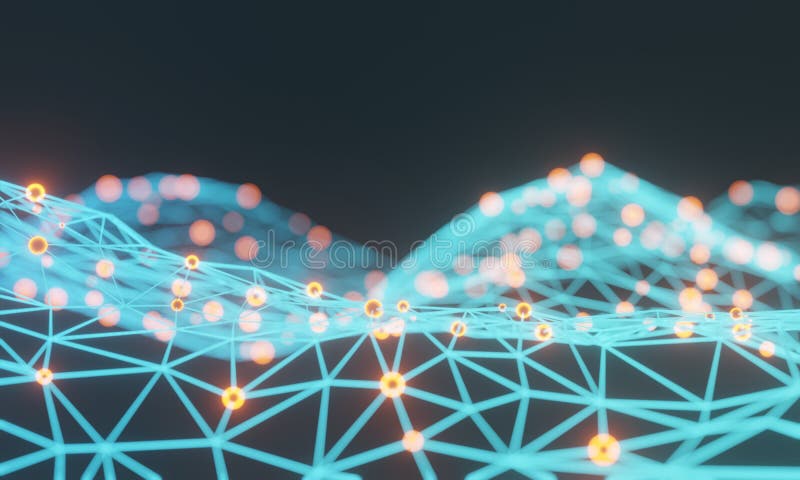 3D abstract data network stock illustration. Illustration of grid ...