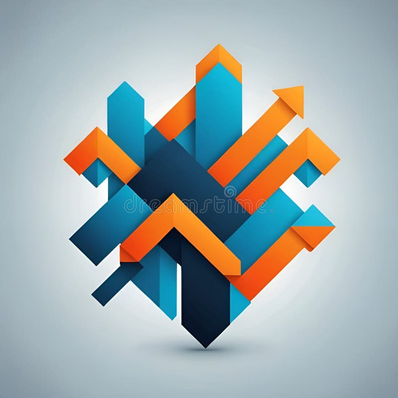 Interwoven Growth Arrows stock illustration. Illustration of symbol ...