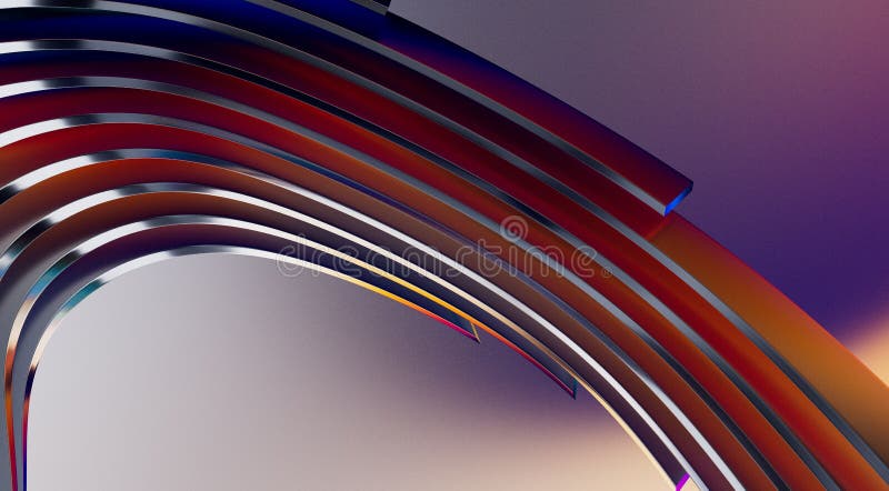 3D Rendered Abstract Lines in a Circle Stock Illustration ...
