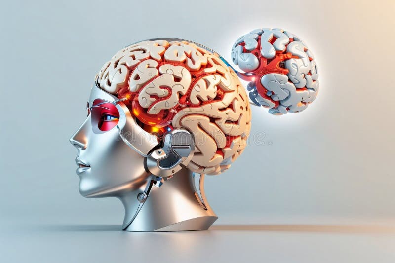 3d Rendered Anatomy Illustration of a Human Body Shape with Brain Stock ...