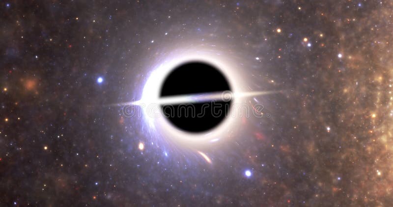 3D Rendered Animation of Flying Interstellar Black Hole in Cosmos Stock ...