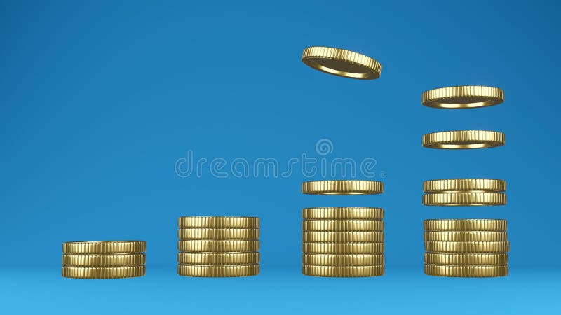 3D Rendered Animation of Stacks of Gold Coins. Stock Footage - Video of ...