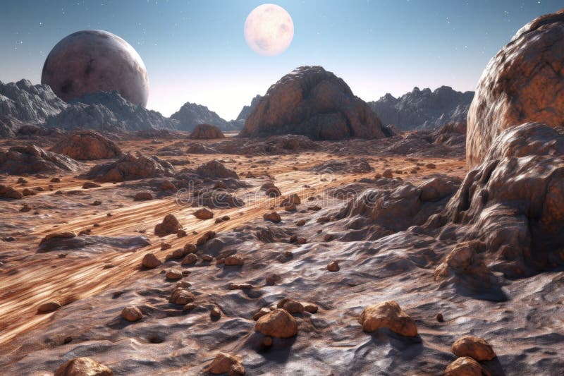 3d Rendered Asteroid Surface with Realistic Details Stock Illustration ...