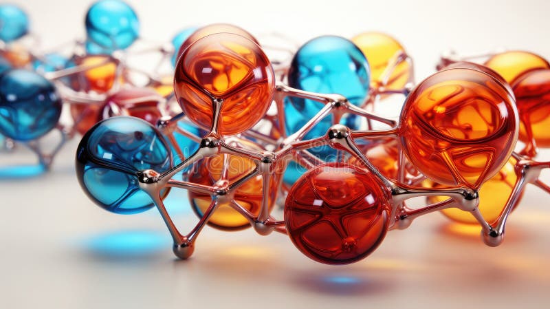 3D Rendered Atoms and Molecules on a White Background, Vibrant and ...