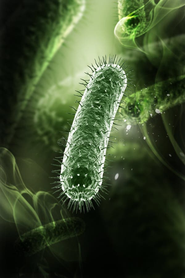 3d Rendered Bacteria Cells in Colour Background Stock Illustration ...