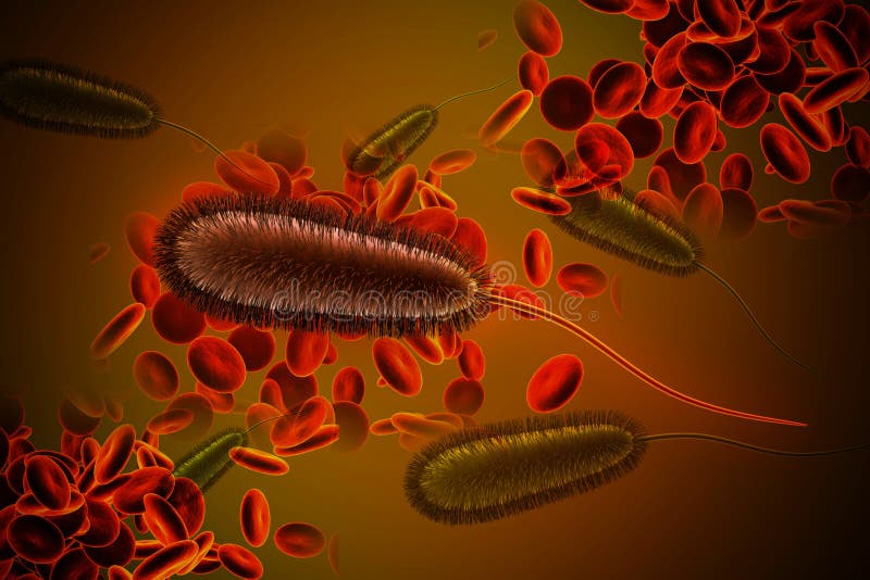 3d Rendered Bacteria Cells in Colour Background Stock Illustration ...
