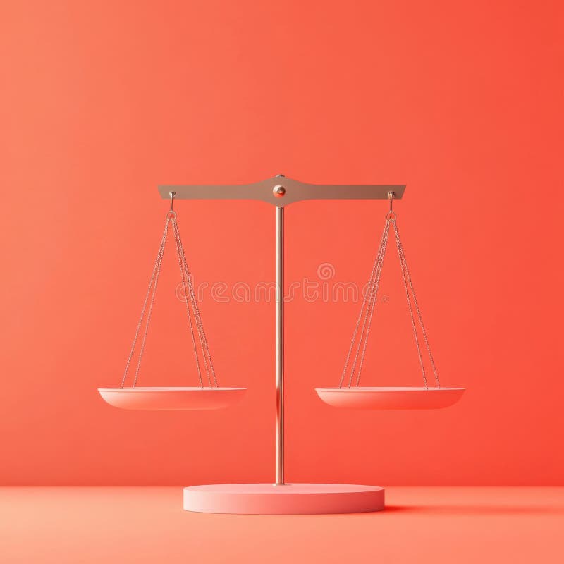 3D Rendered Balance Scale with Simple Geometric Forms is Set Against ...