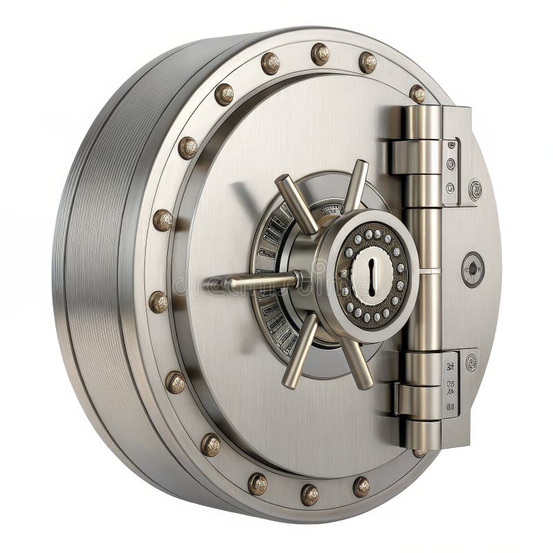 3D Rendered Bank Vault Door, Isolated on White Background, Security ...