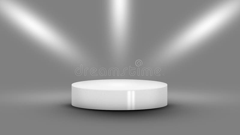 3D Rendered Base with Studio Spotlights - a Product Display with Grey ...