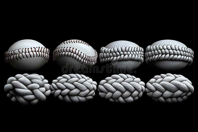 3D Rendered Baseball To Braided Rope Transformation, Detailed Stitching ...