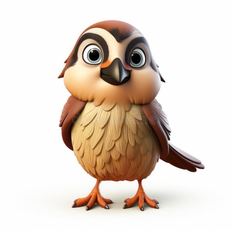 Charming 3d Cartoon Bird Render in Bill Gekas Style Stock Illustration ...