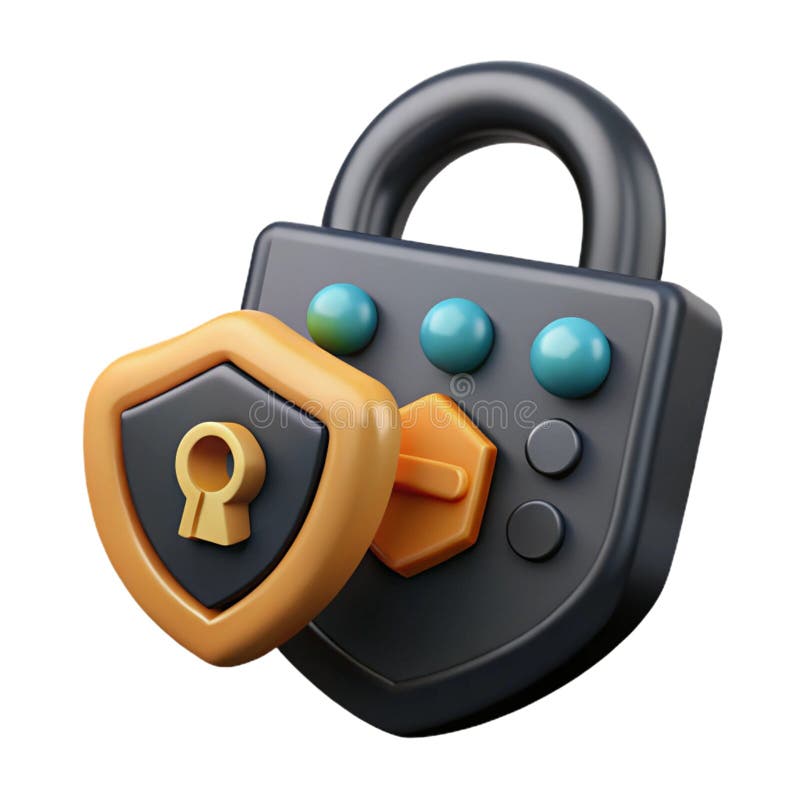 Security 3D Icons Password Protected Black Stock Illustration ...