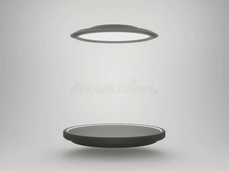 3D Black and White Futuristic Stand Stock Illustration - Illustration ...