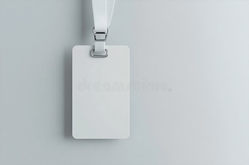 3D Rendered Blank ID Card with Lanyard Mockup for Customizable ...